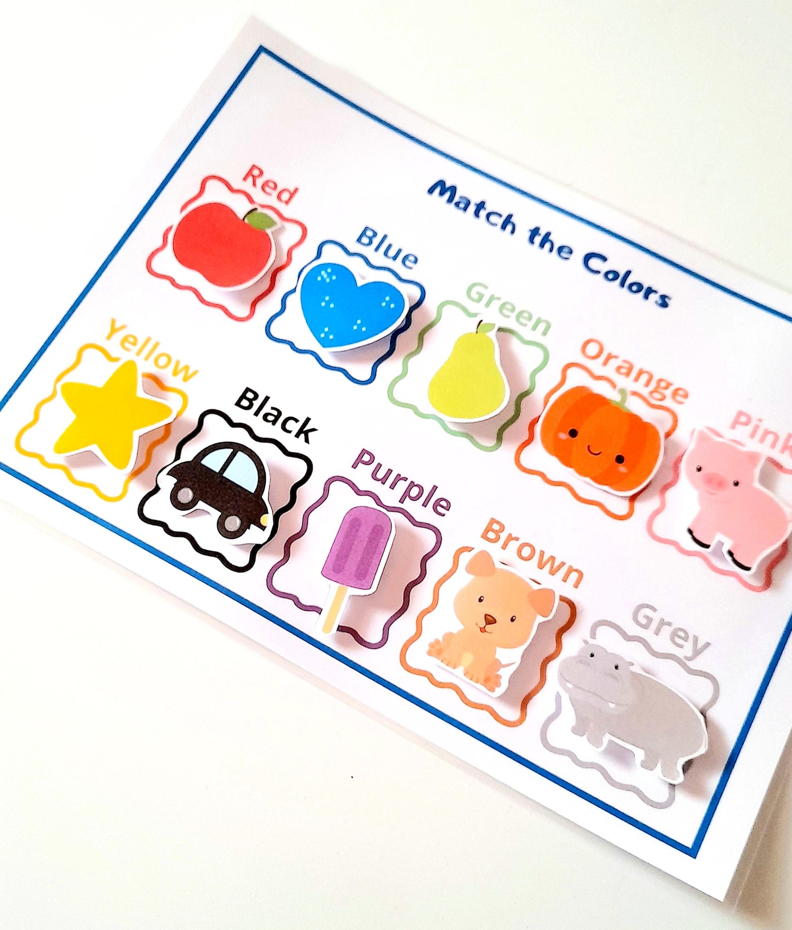 Color Sorting Matching Game, Color Matching Activity - Etsy
