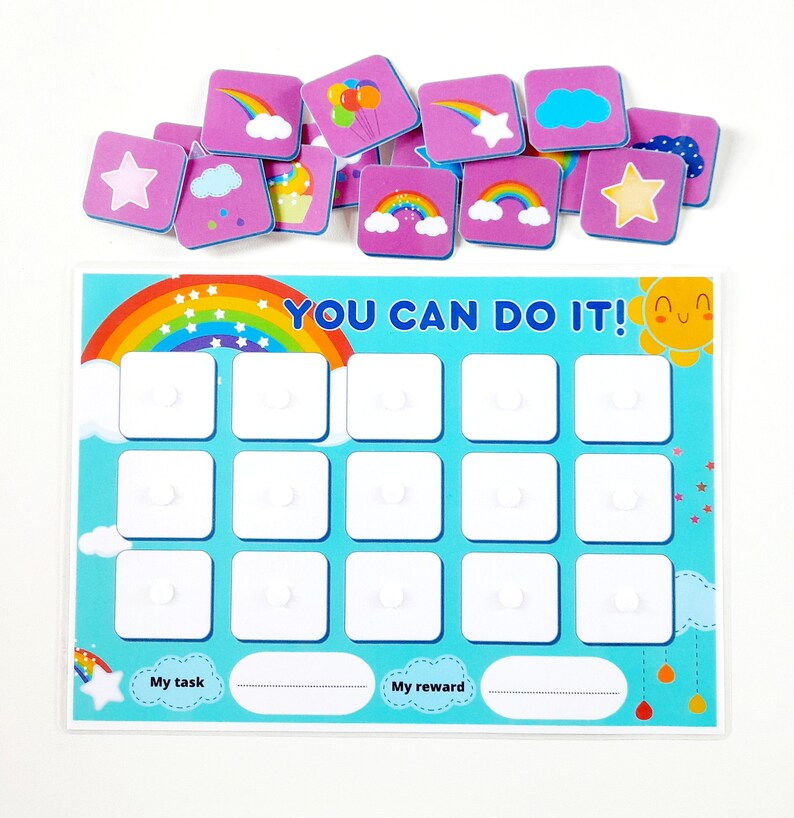Rainbow Reward Chart Printable Behavior Chart Responsibility - Etsy