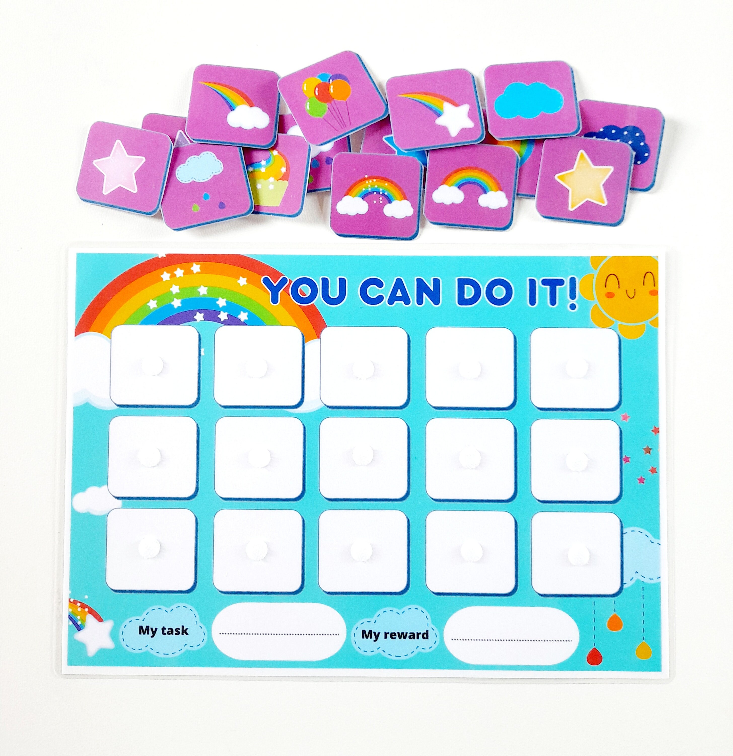 Rainbow Reward Chart Printable Behavior Chart Responsibility - Etsy
