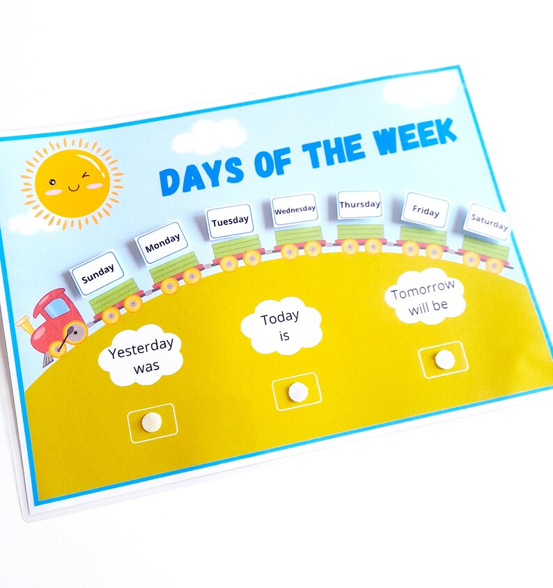 Calendar The Days Of The Week Printable Calendar For Kids Etsy Calendar The Days Of The Week Printable Calendar For Kids Etsy