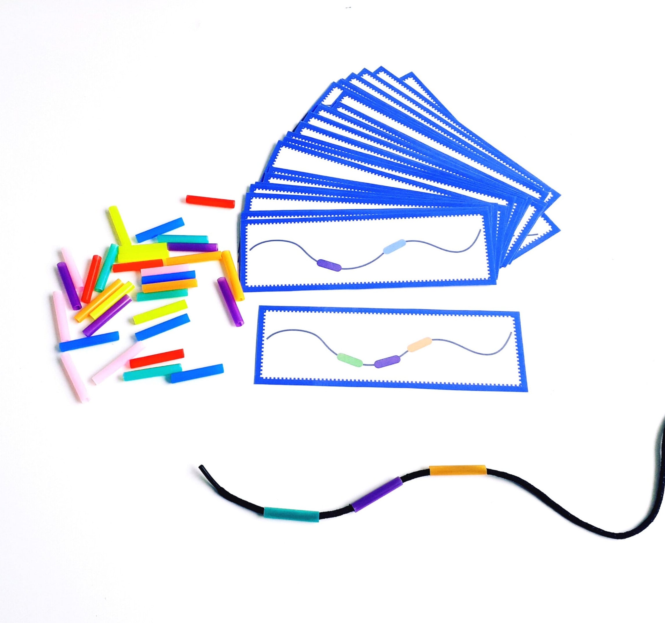 Straw Threading Repeating Pattern Activity and Fine Motor Skills for ...