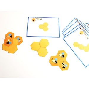 Hive Pattern Activity, Shape Matching Game, Fine Motor Activities. - Etsy