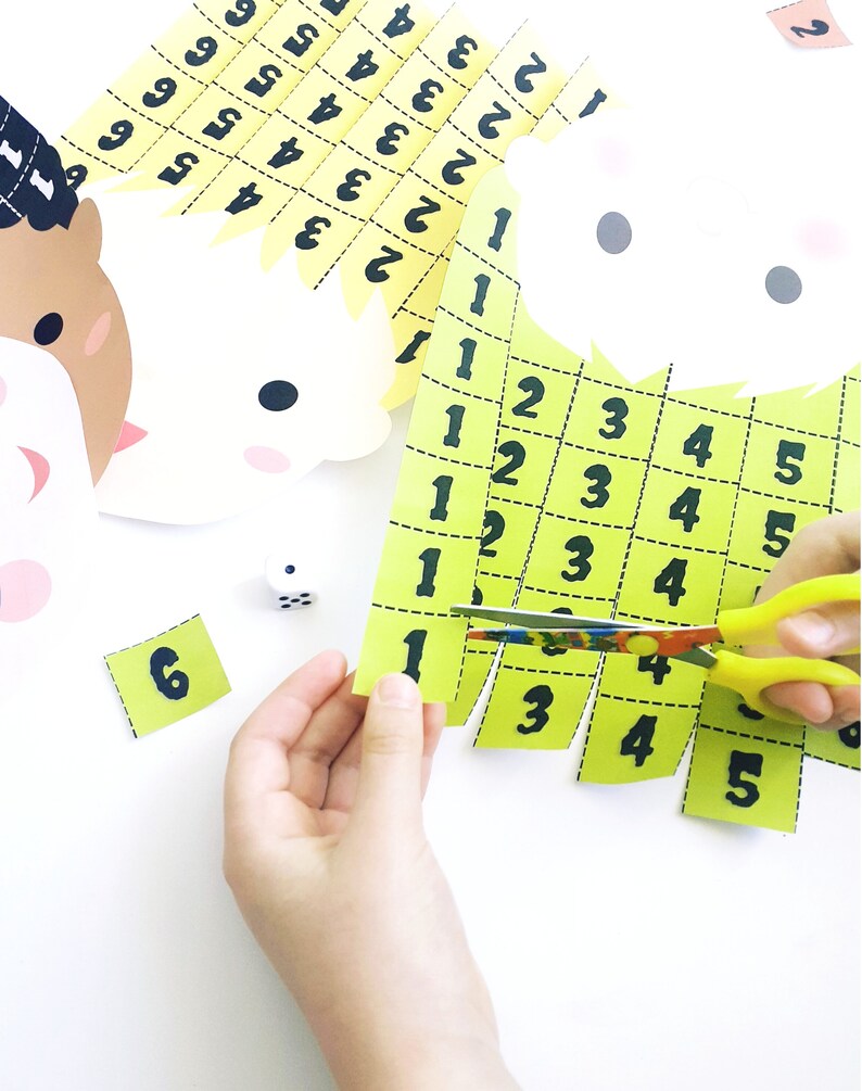 Hair Scissor Skills Activity, Learn Numbers, Cut Activity Worksheets ...
