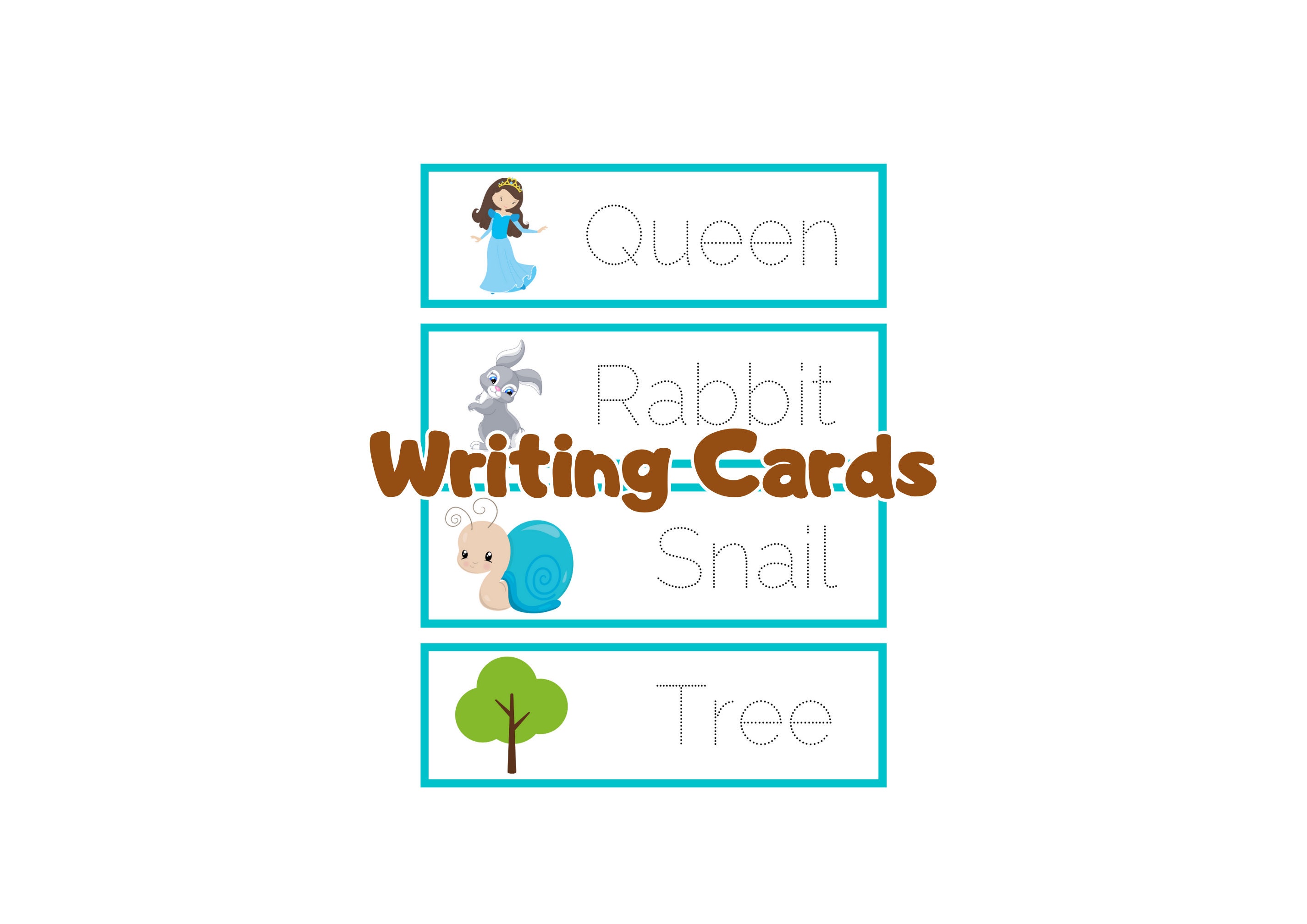 Printable Writing Cards ABC Tracing Practice for Kids - Etsy