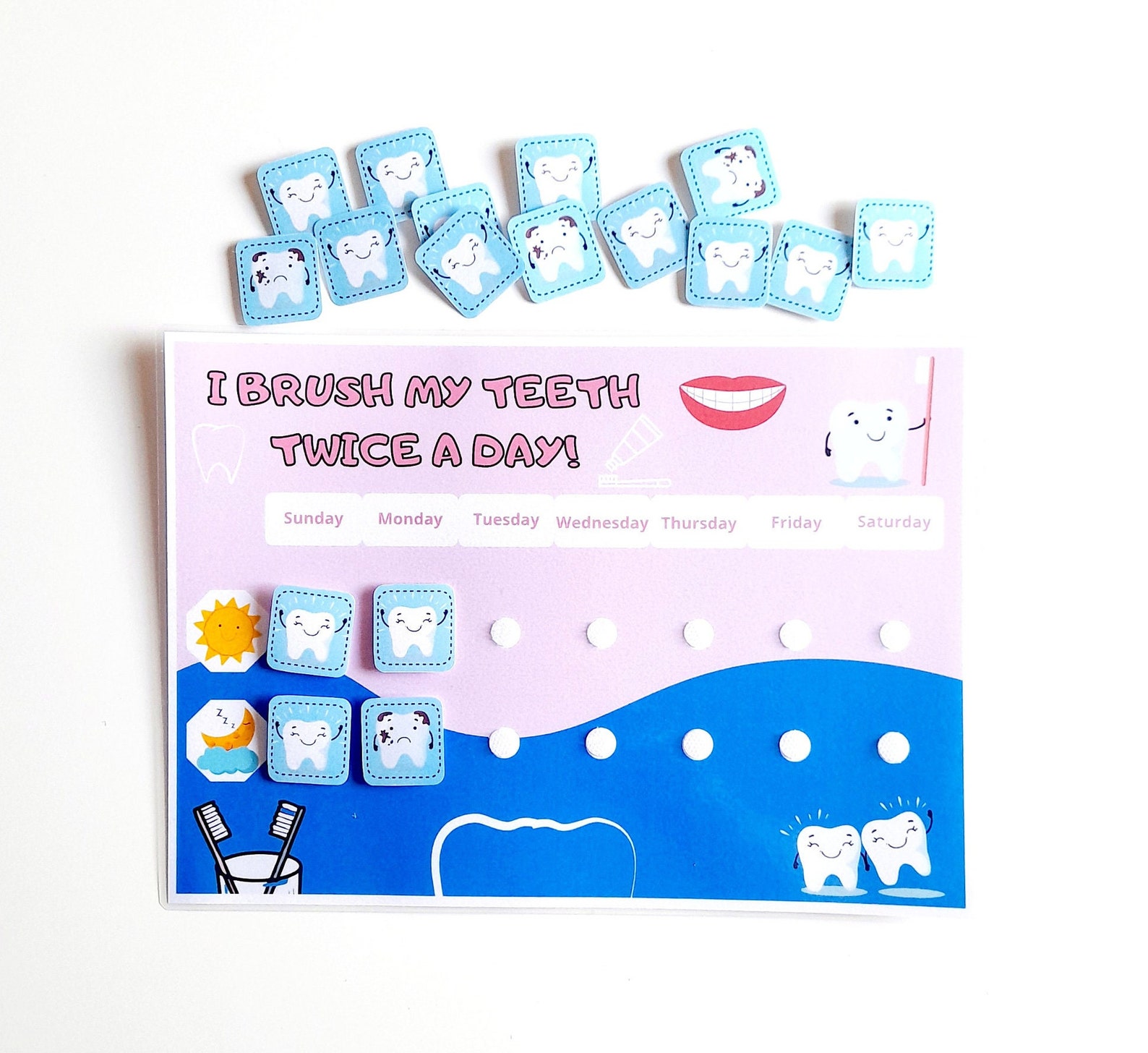 Teeth Brushing Chart Calendar for Kids and Daily Healthy Teeth - Etsy