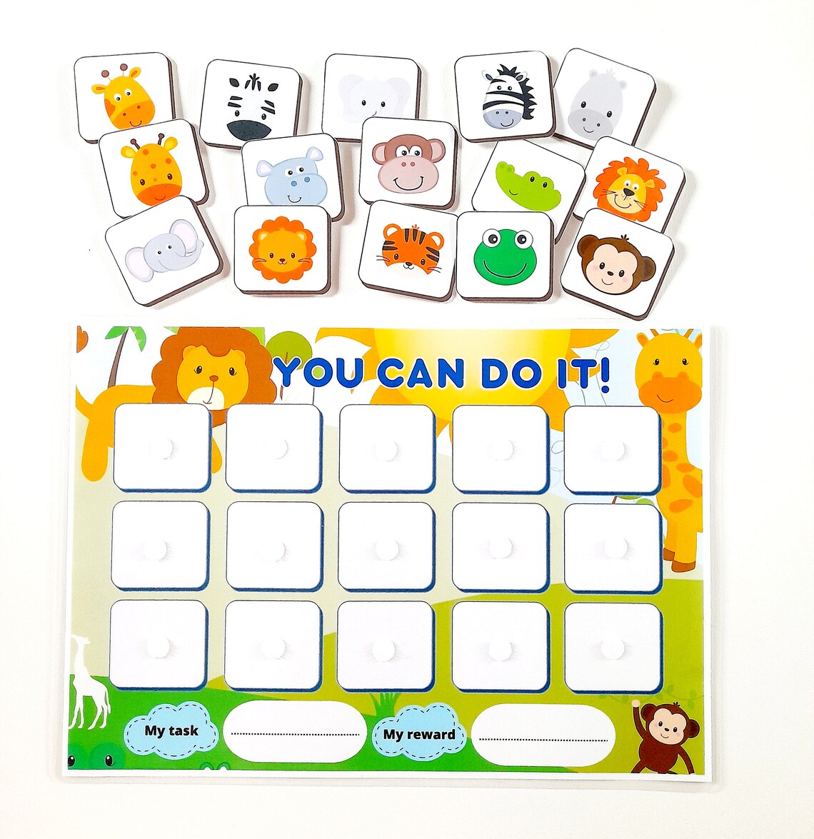 Safari Reward Chart Printable Behavior Chart Responsibility - Etsy