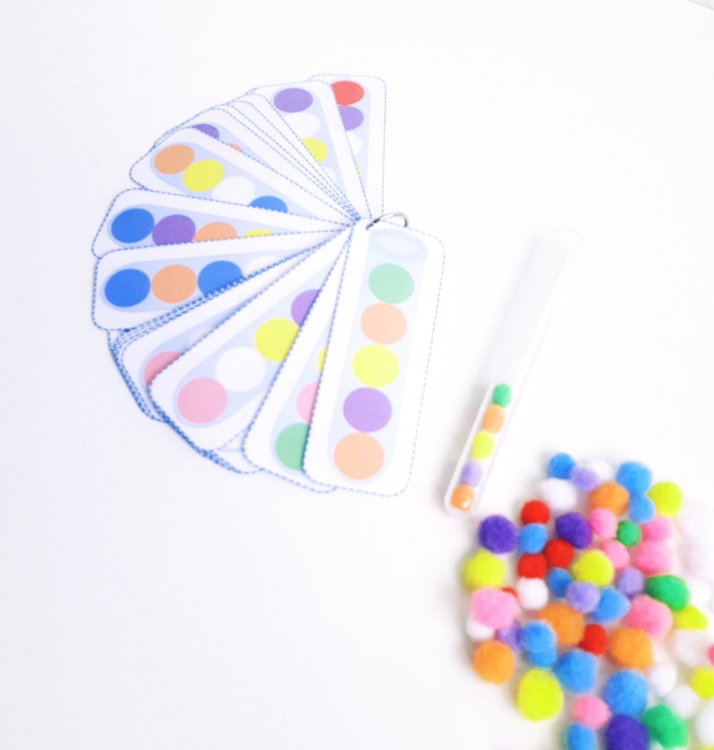 Color Activity With Pompoms, Fine Motor Activities for Toddlers and ...
