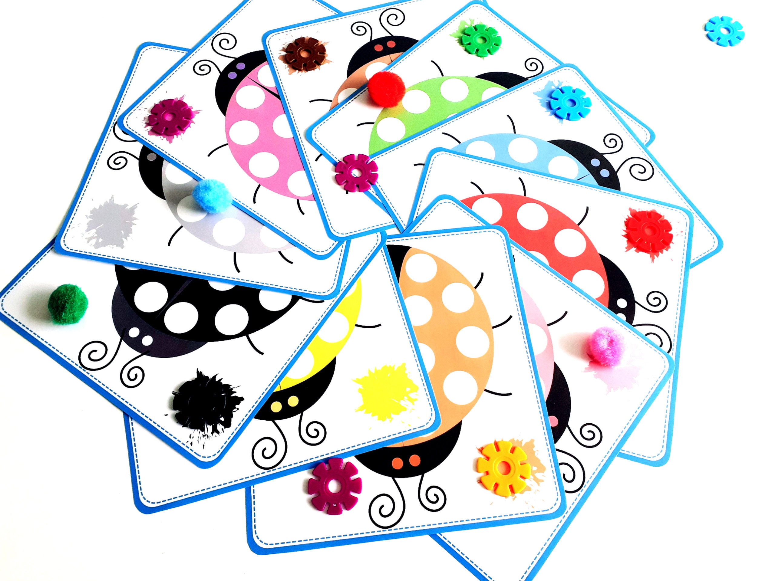 Ladybug Color Sorting Sorting Color Fine Motor Skills Home - Etsy