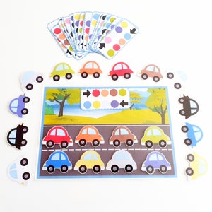 Car Pattern Activity, Colors Matching and Fine Motor Skills - Etsy