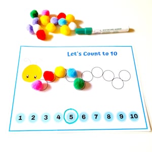 Caterpillar Counting Activity Numbers 1 to 10 Count for Kids - Etsy
