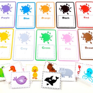 Color Activity With Animals, Fine Motor Skills, Homeschool Worksheet ...