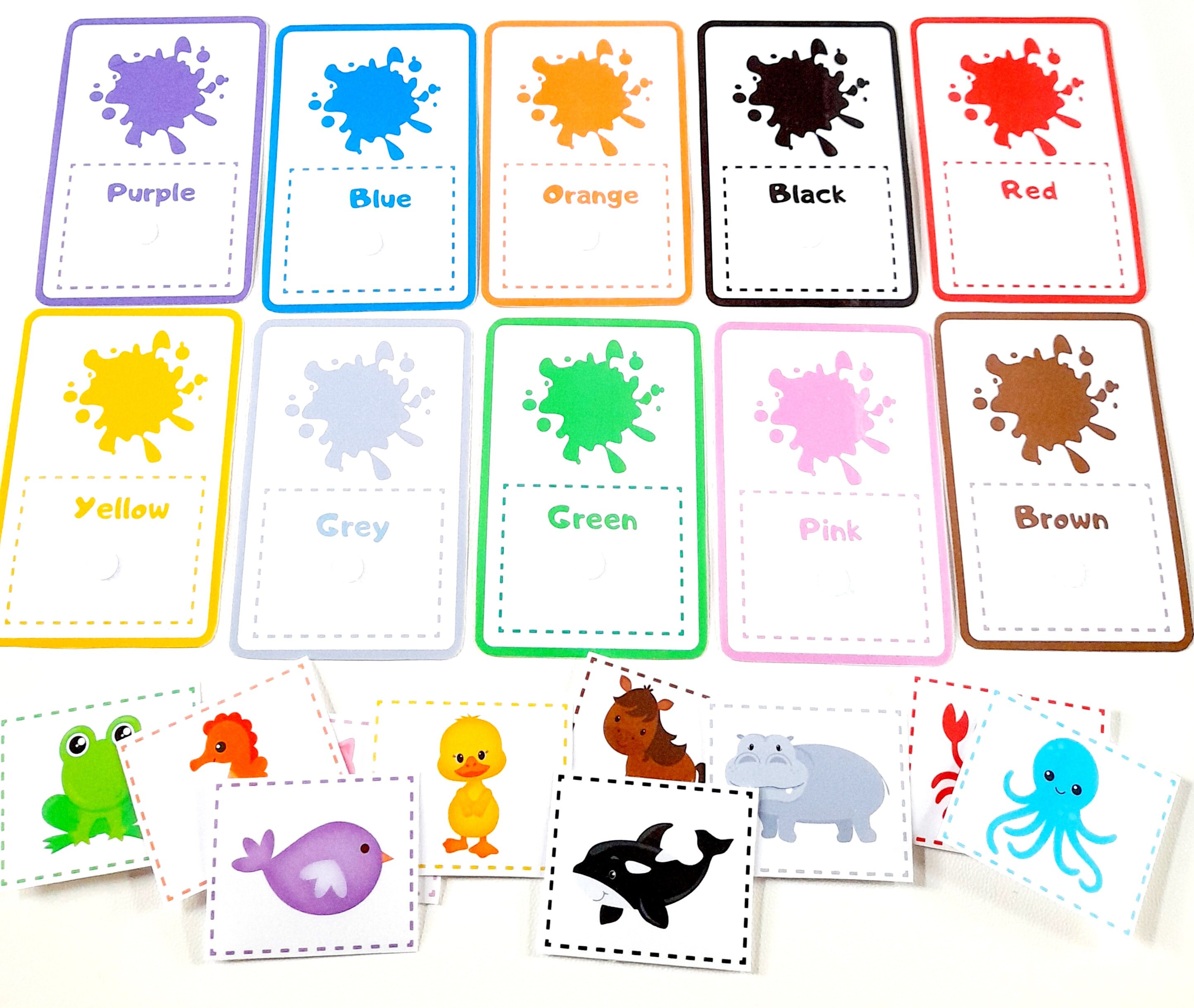 Color Activity With Animals, Fine Motor Skills, Homeschool Worksheet ...