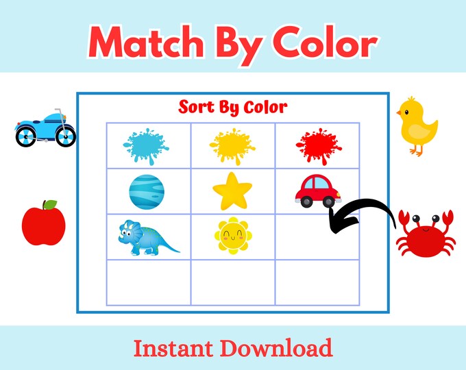 Colour Sorting Nature-themed Printable Activity Sheets for Toddlers ...