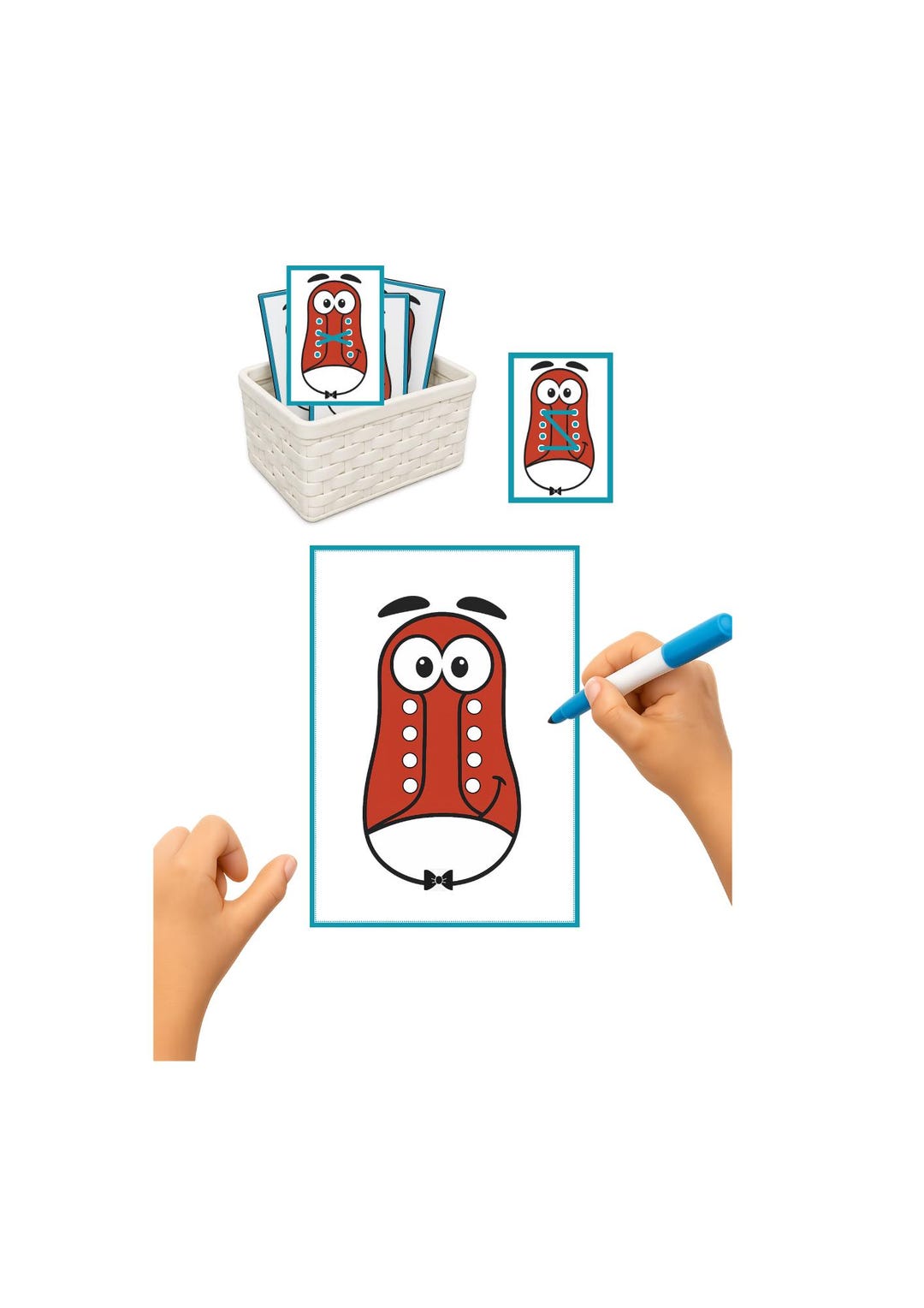 Shoe Lacing Pattern Copy Game – Dry-erase Fine Motor Activity for ...