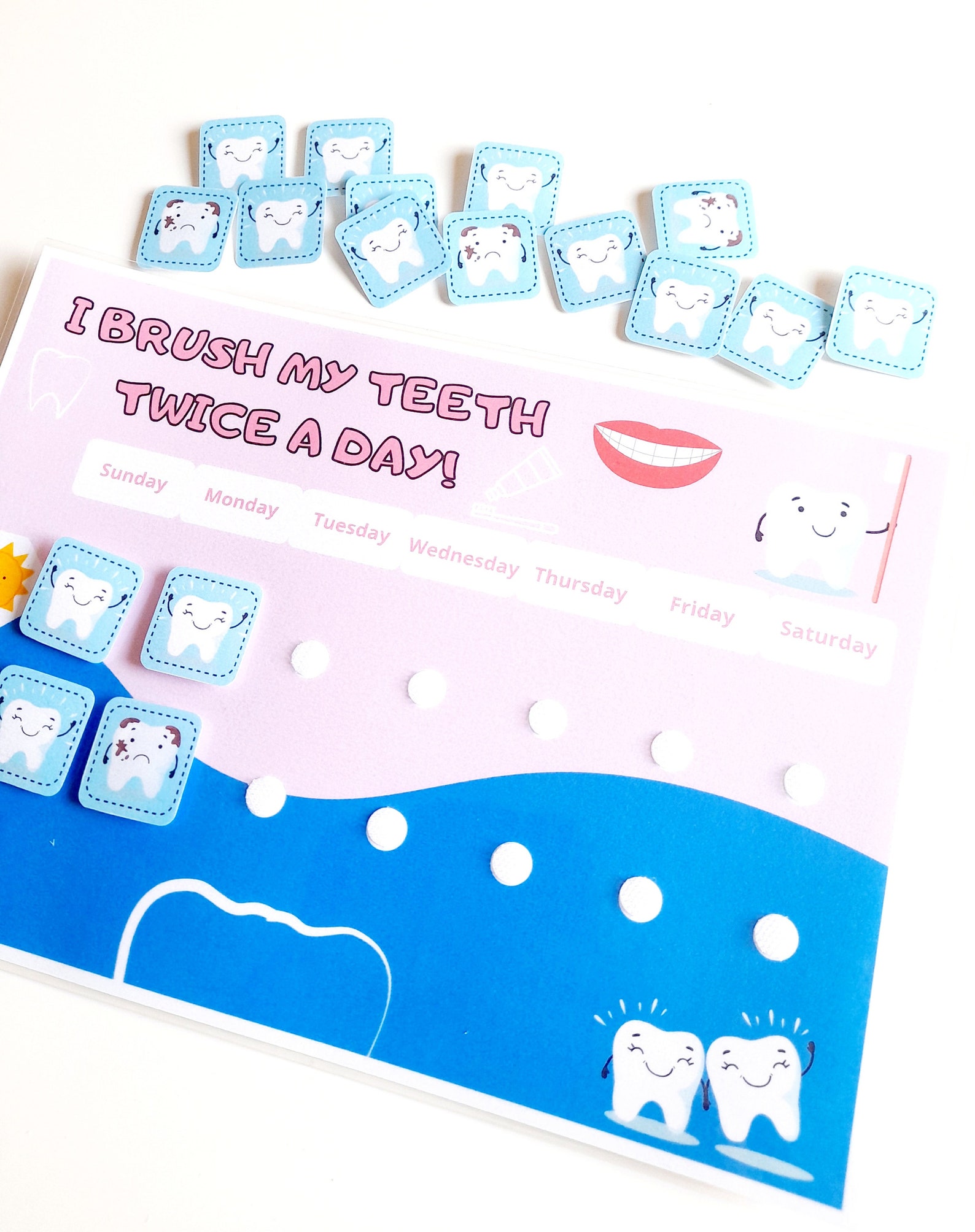 Teeth Brushing Chart Calendar for Kids and Daily Healthy Teeth - Etsy