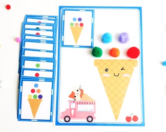 Ice Cream Color Matching Game, Felt Board Activity, Montessori Busy Bag ...