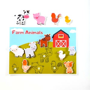 Animal Matching Game, Farm Animal Matching , Memory Game, Printable ...