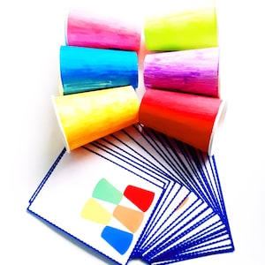 Stacked Cups Pattern Activity, Printable Color Matching Game. - Etsy