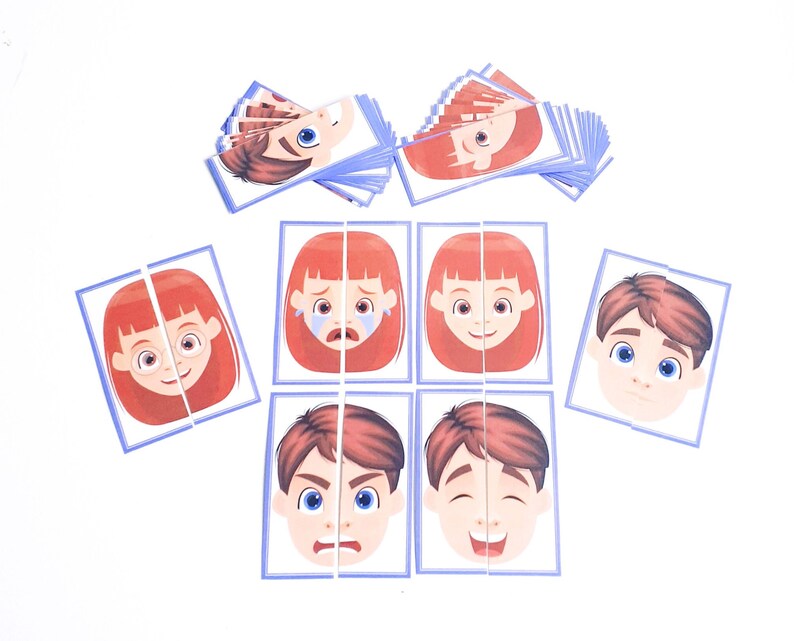 Emotion Flashcards, Feelings Flash Cards, Puzzles - Etsy