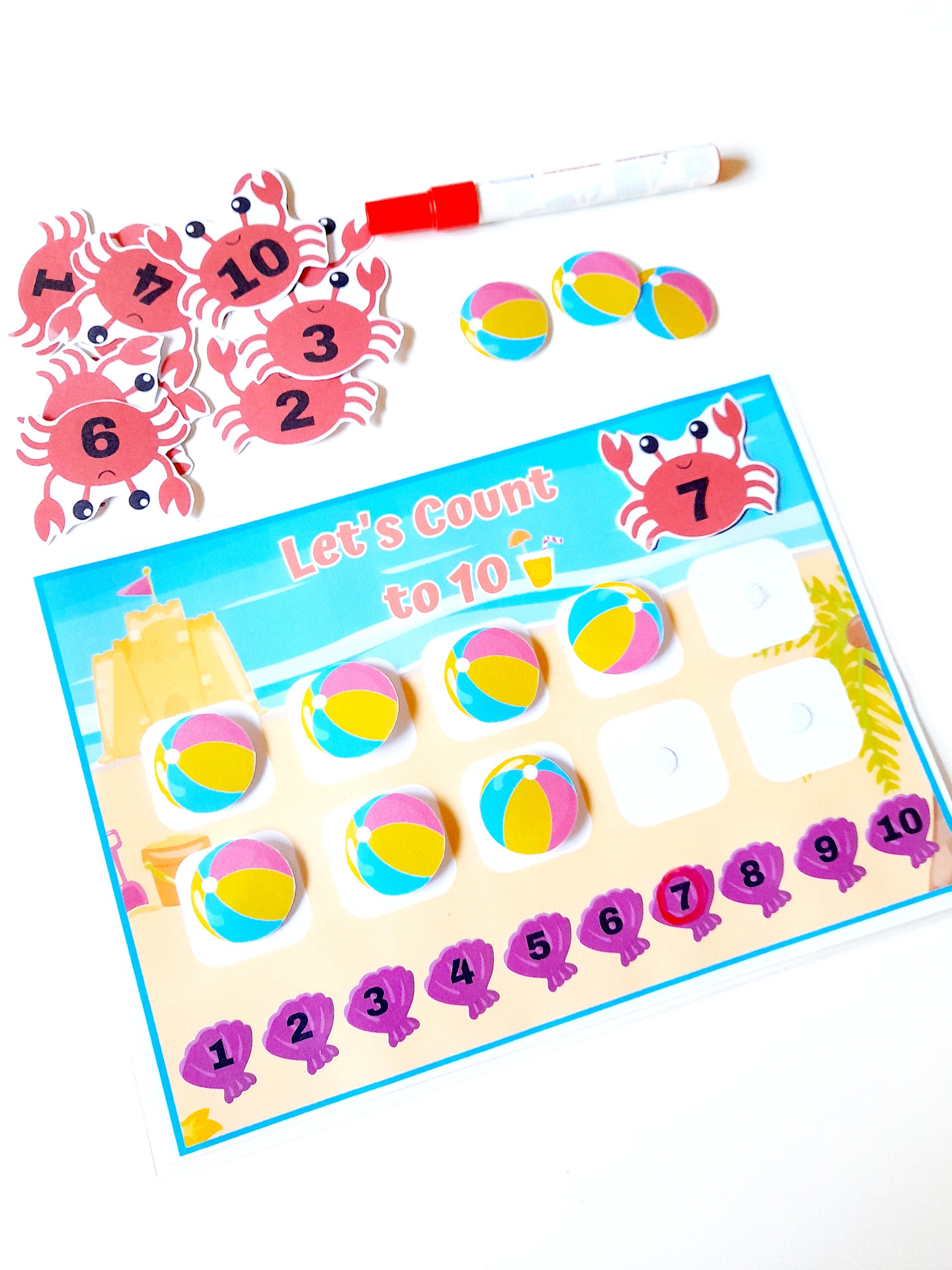 Summer Counting Activity Numbers 1 to 10 Count for Kids - Etsy