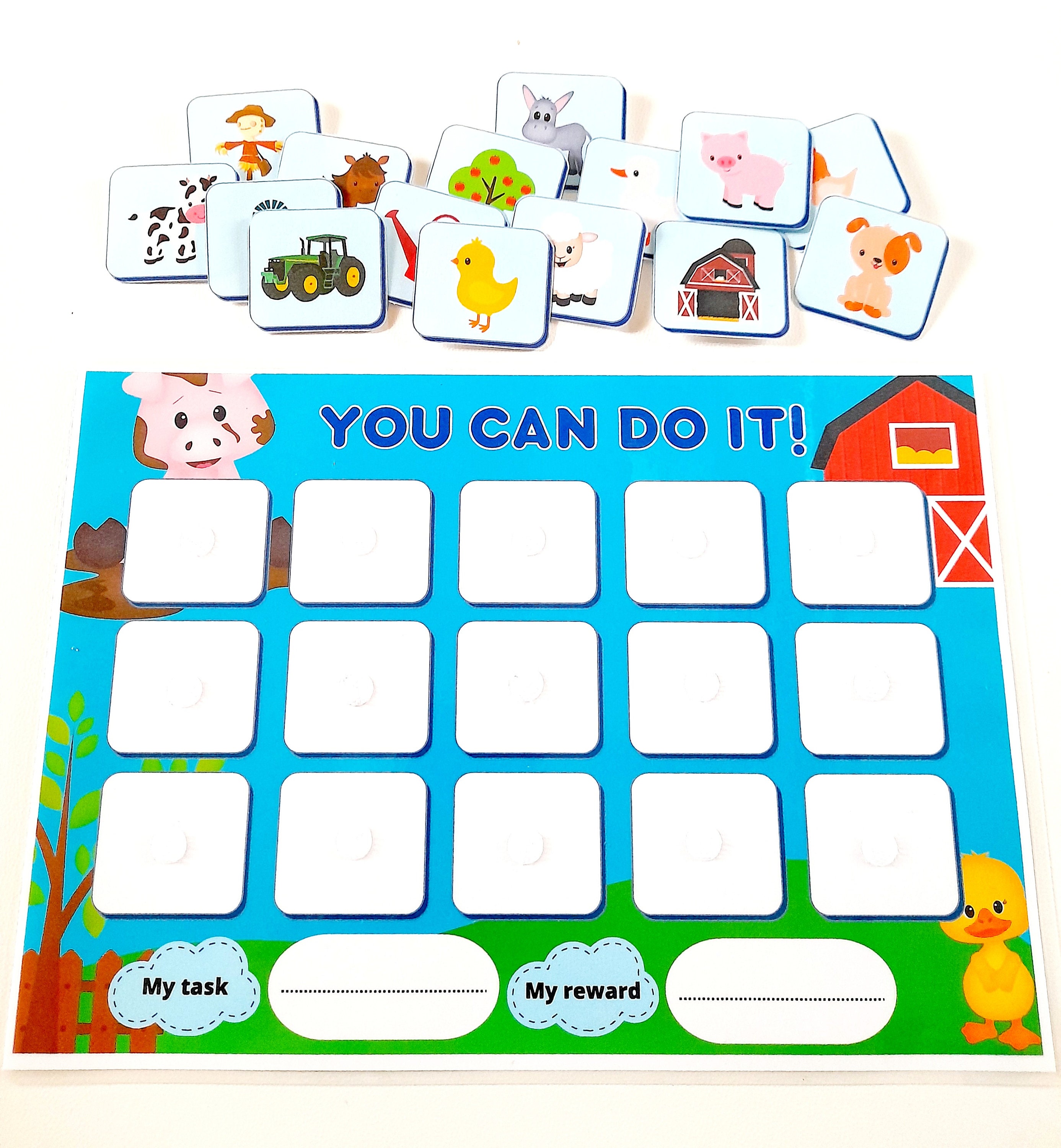 Farm Reward Chart Printable Behaviour Chart Responsibility - Etsy