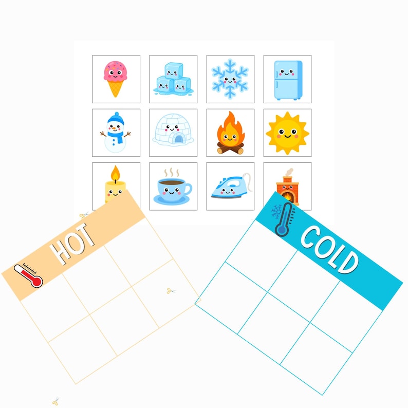 Hot and Cold Sorting Activity, Matching Game - Etsy