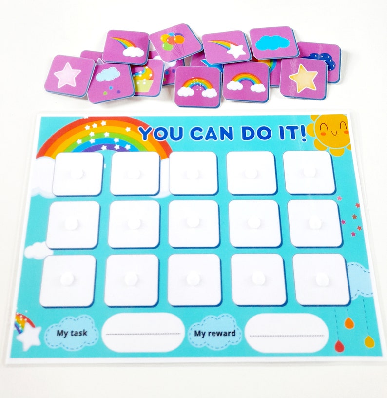 Rainbow Reward Chart Printable Behavior Chart Responsibility - Etsy