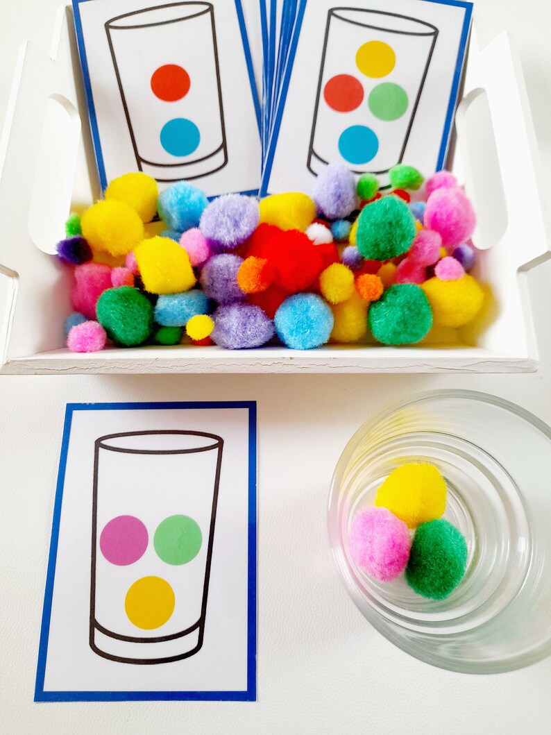 Color Activity With Pompoms and Fine Motor Activities for - Etsy