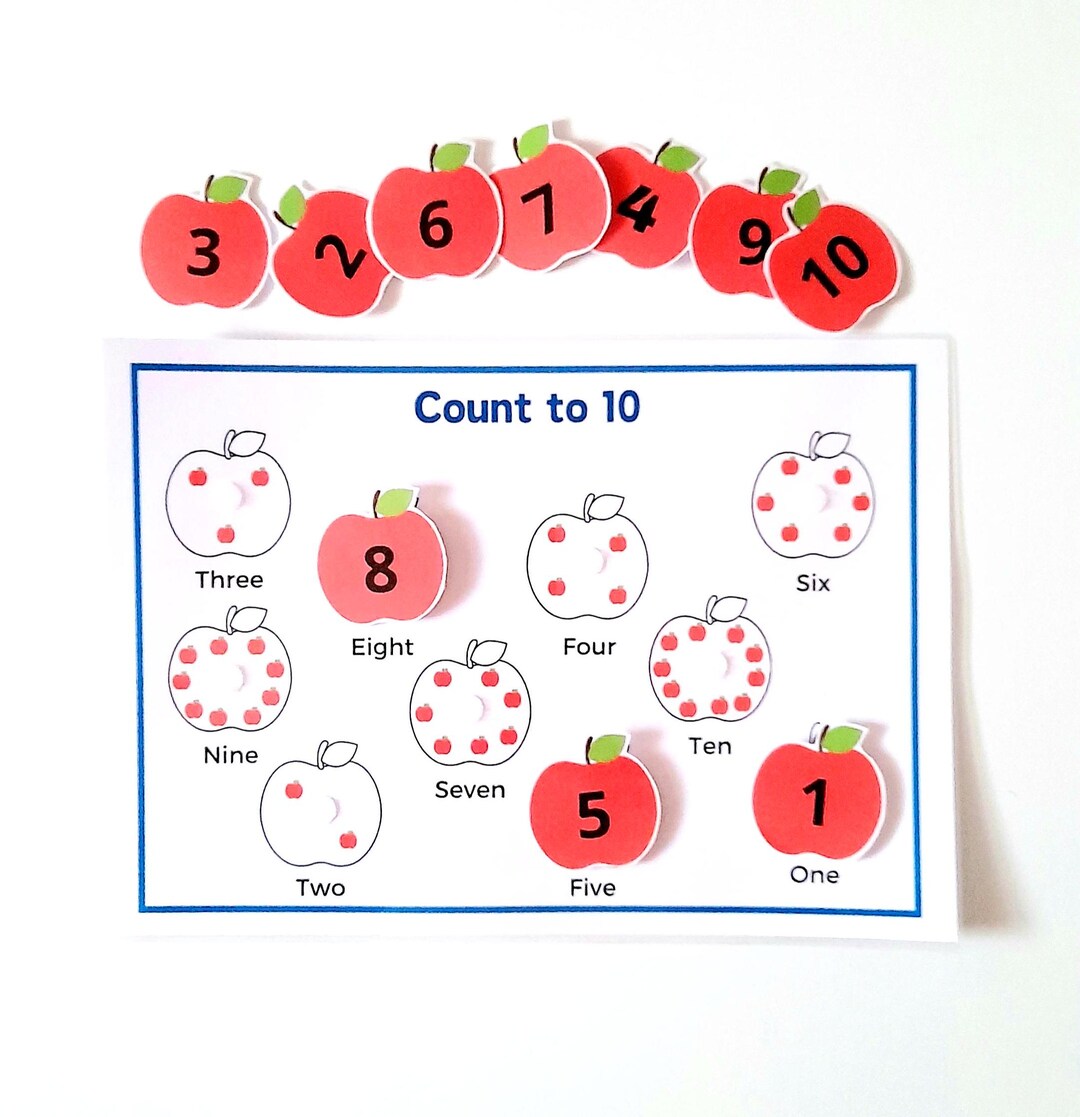 Learn to Count 1 to 10 With Apple - Etsy