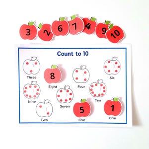 Learn to Count 1 to 10 With Apple - Etsy