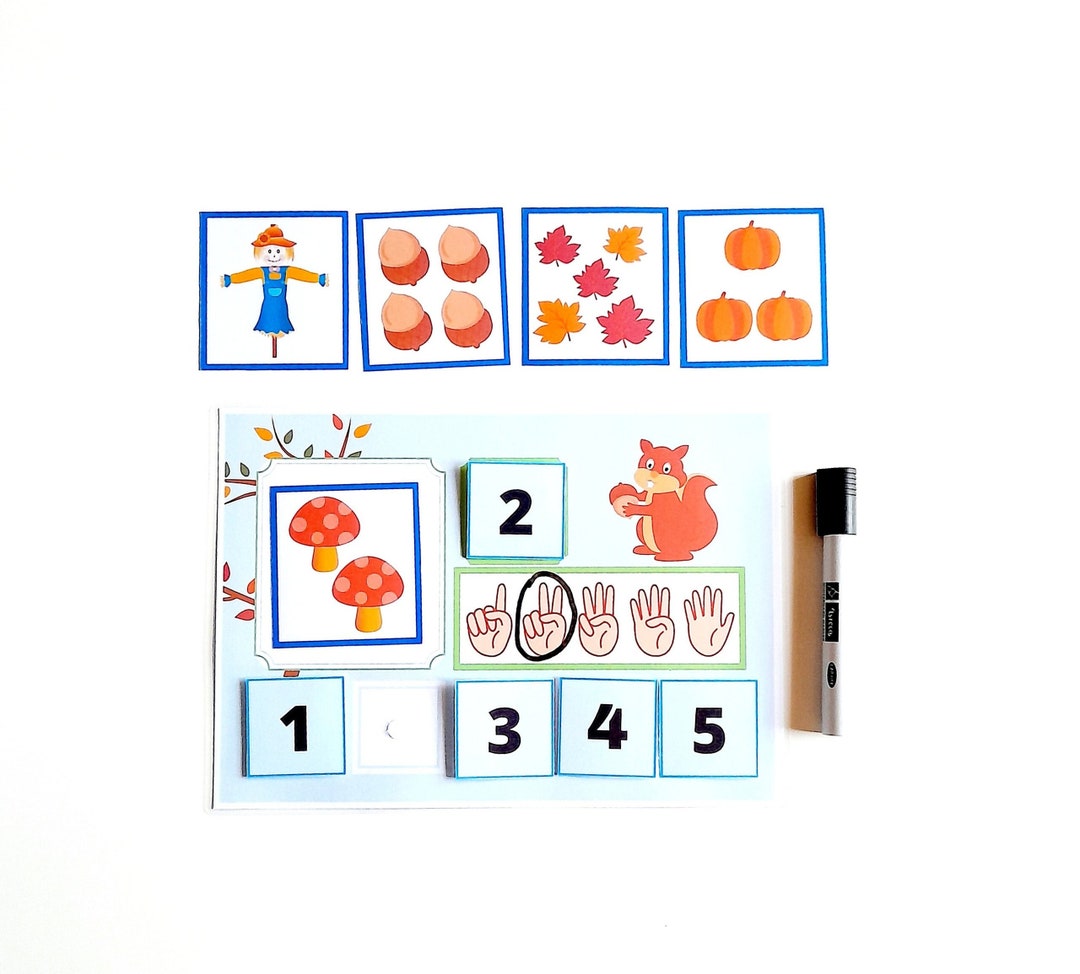 Autumn Counting Activity, Preschool Counting, Kindergarten Worksheets ...