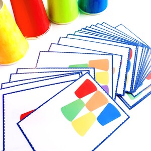 Stacked Cups Pattern Activity, Printable Color Matching Game. - Etsy