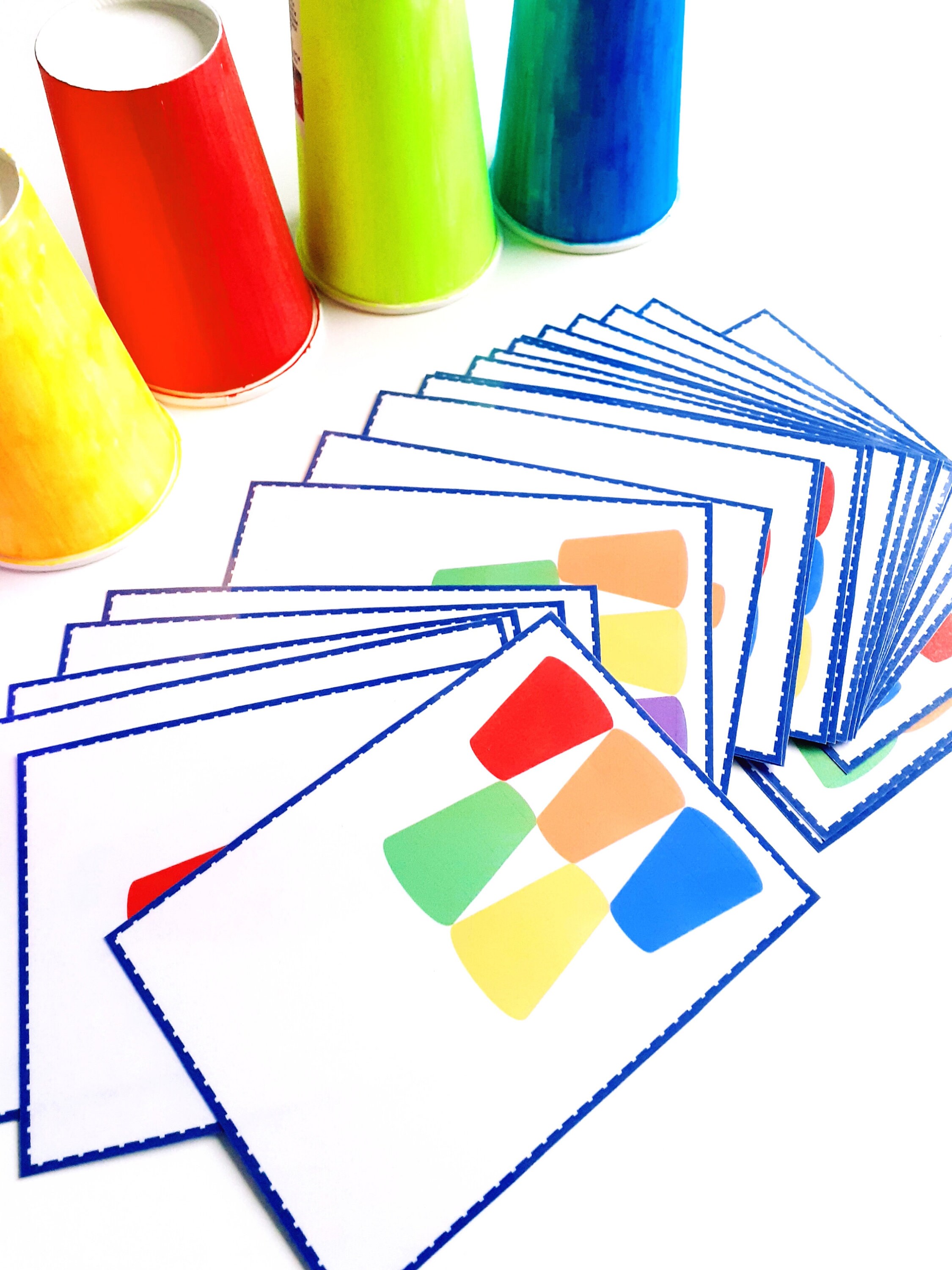 Stacked Cups Pattern Activity Printable Color Matching Game. - Etsy