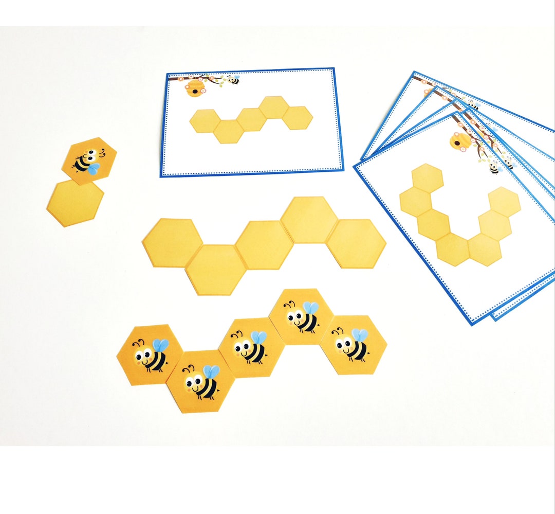 Hive Pattern Activity, Shape Matching Game, Fine Motor Activities. - Etsy
