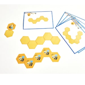 Hive Pattern Activity, Shape Matching Game, Fine Motor Activities. - Etsy