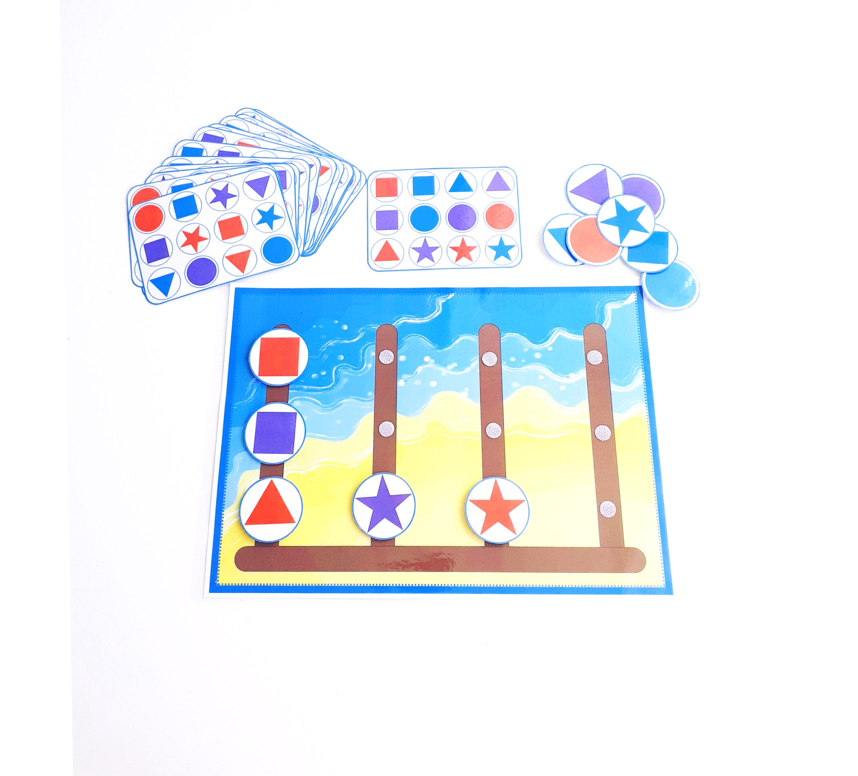 Printable Pattern Activity With Shapes, Shape Matching Game - Etsy