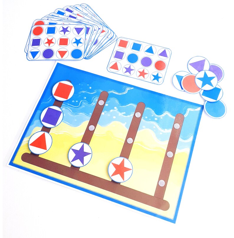 Printable Pattern Activity With Shapes, Shape Matching Game - Etsy UK
