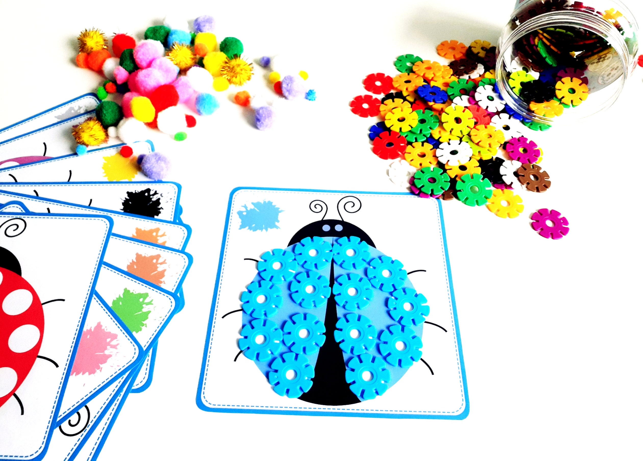 Ladybug Color Sorting Sorting Color Fine Motor Skills Home - Etsy