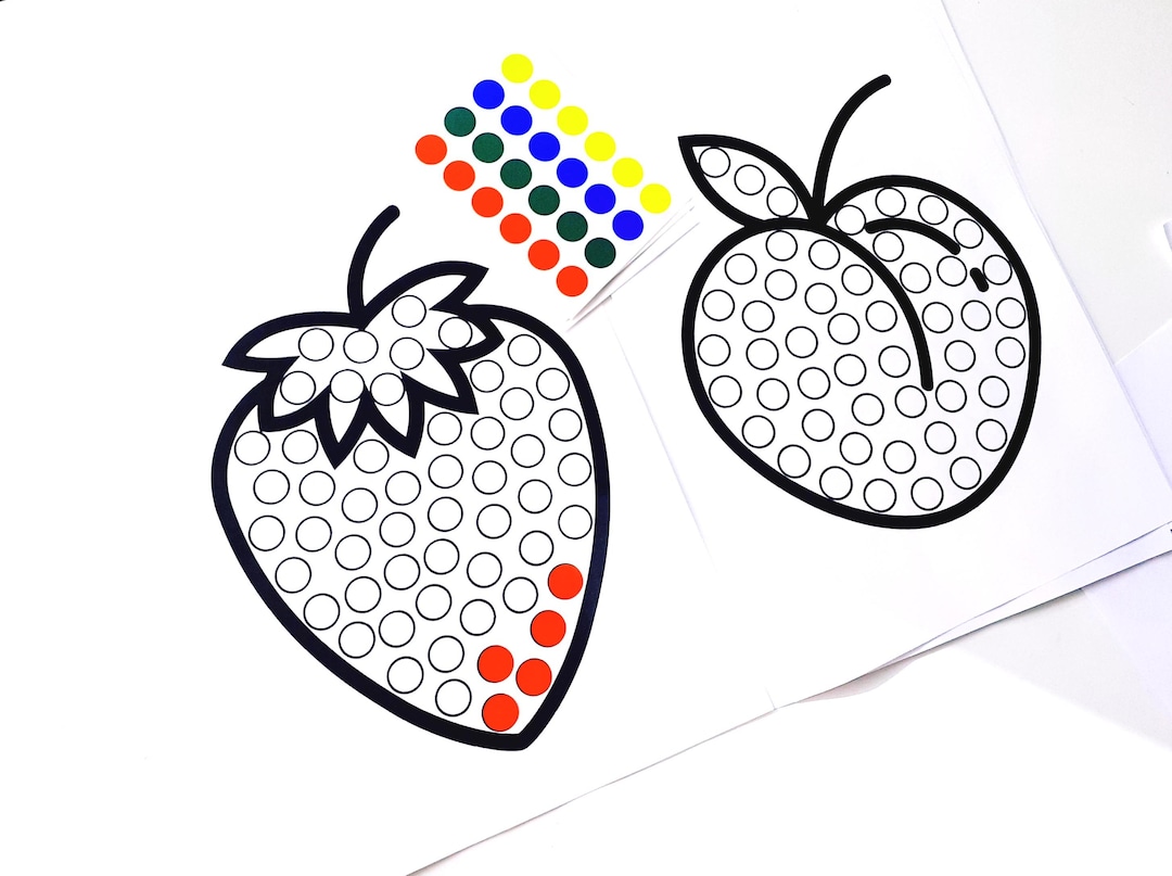 Fruits Dot Sticker Activity and Fine Motor Skills. - Etsy