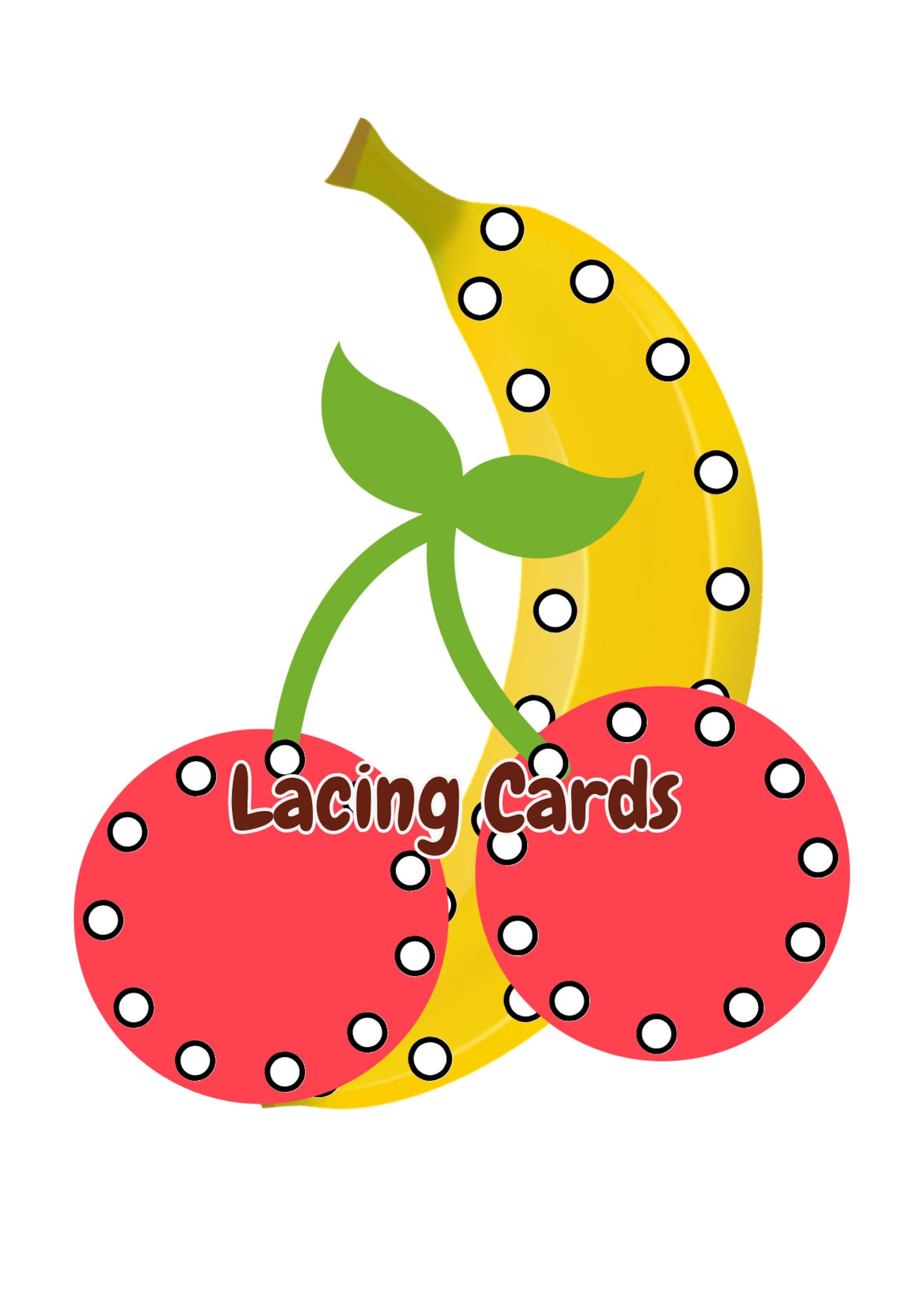 Fruits and Vegetables Lacing Activity, Toddler Lacing Practice ...