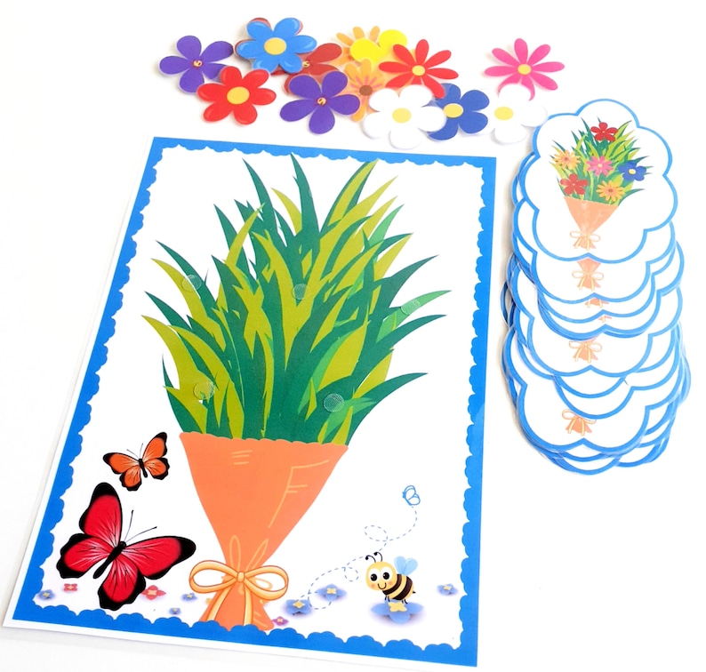 Flower Pattern Activity, Pattern Strips, Color Matching Game, Busy Book ...