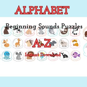 Beginning Sounds Puzzles, Alphabet Matching, Phonics Activity for Kids ...
