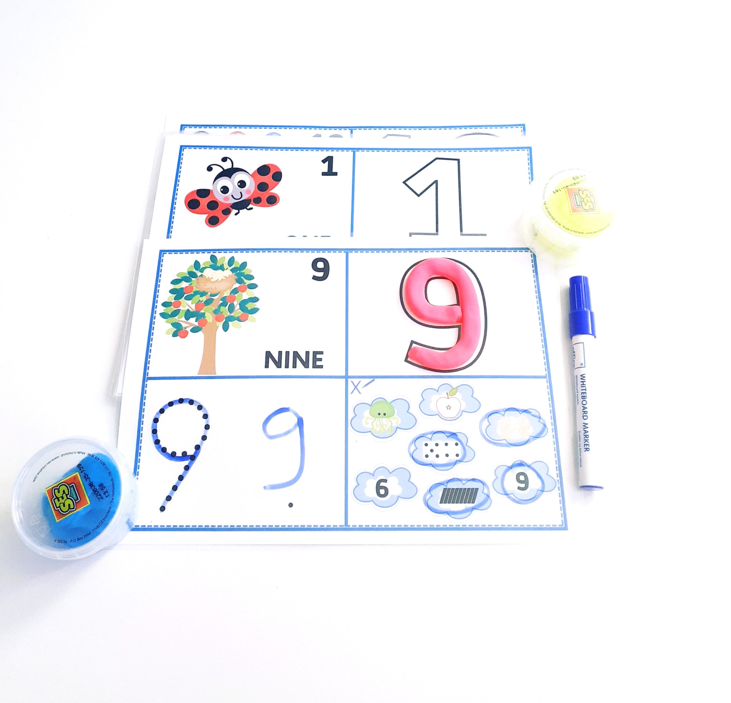 Play Dough Counting Mats, Learn Numbers 1 to 10, Counting Toys for ...