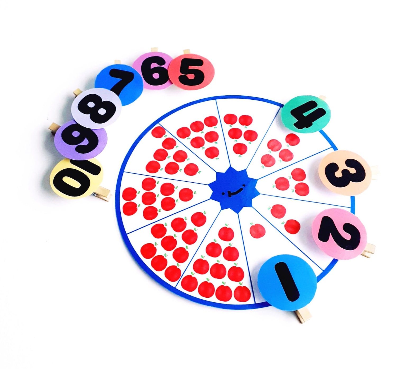 Wheel Counting Activity, Learn Numbers 1 to 10, Apple Counting Activity ...