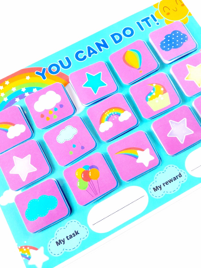 Rainbow Reward Chart Printable Behavior Chart Responsibility - Etsy