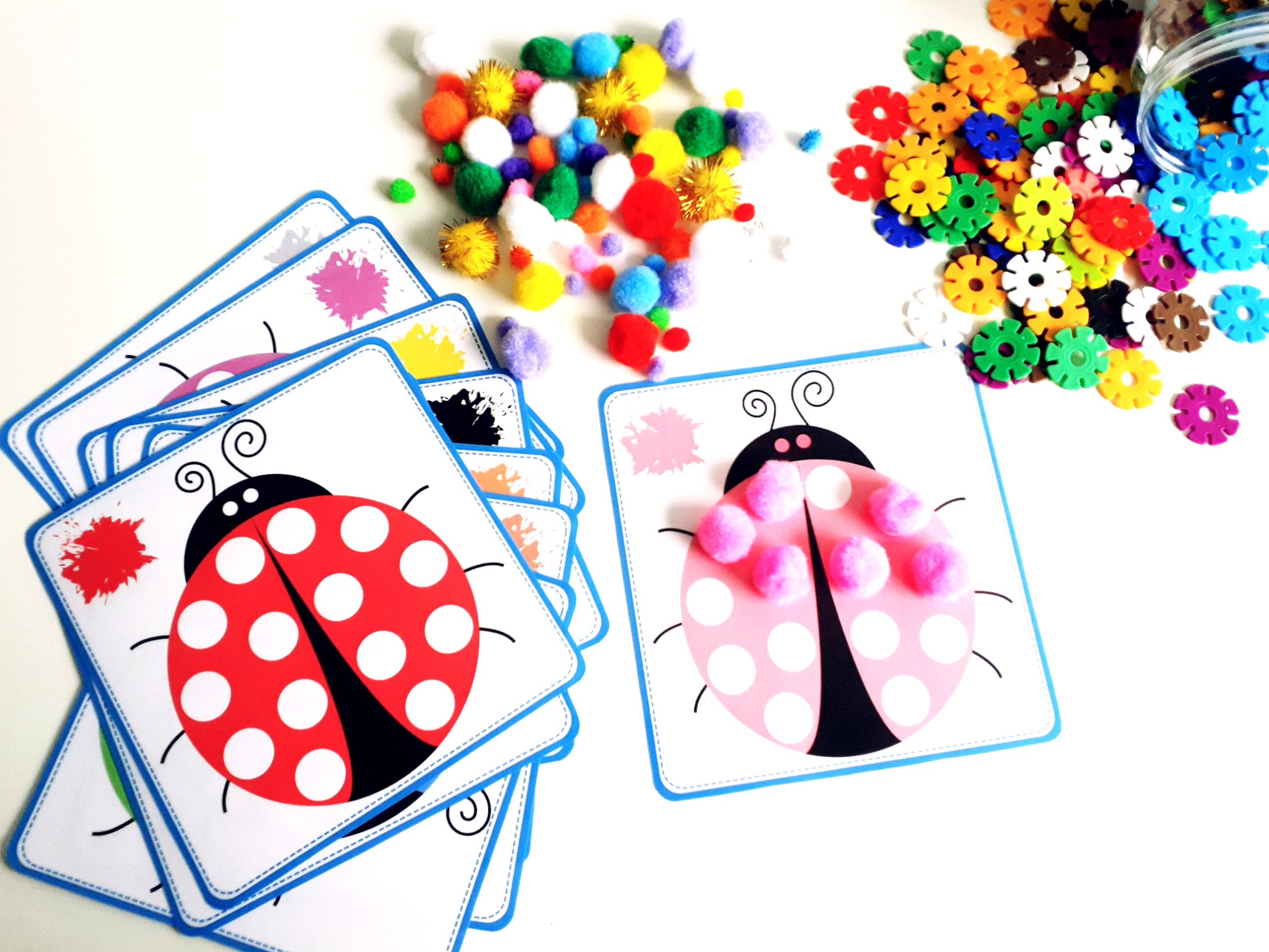 Ladybug Color Sorting Sorting Color Fine Motor Skills Home - Etsy