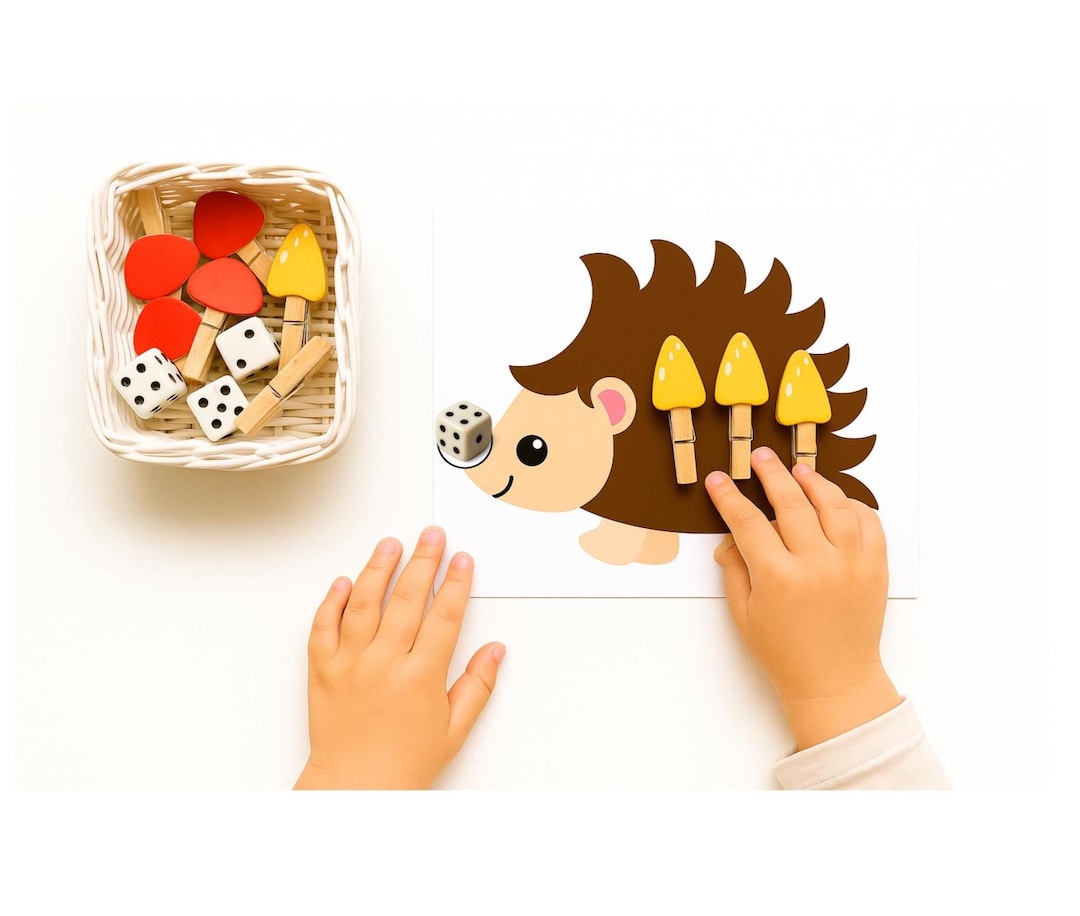 Counting Hedgehog Activity Printable | Fine Motor Math Game | Clip and ...