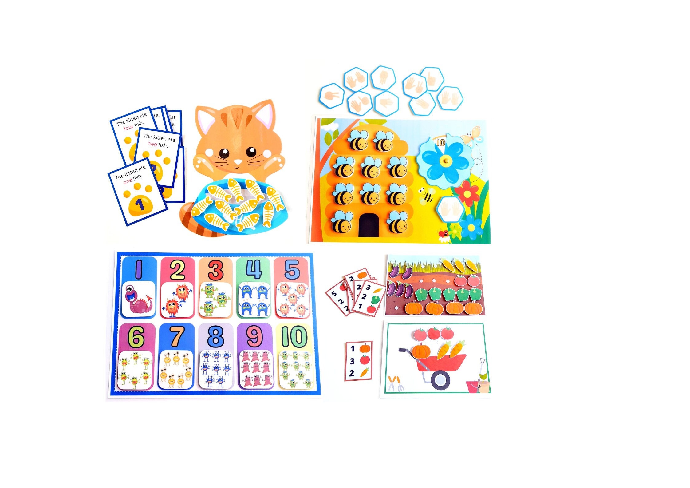 4 Counting Activities for Kids Busy Book for Toddlers and Preschoolers ...