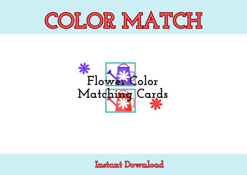 Flower Color Matching, Color Activity, Learning Colors,preschool ...