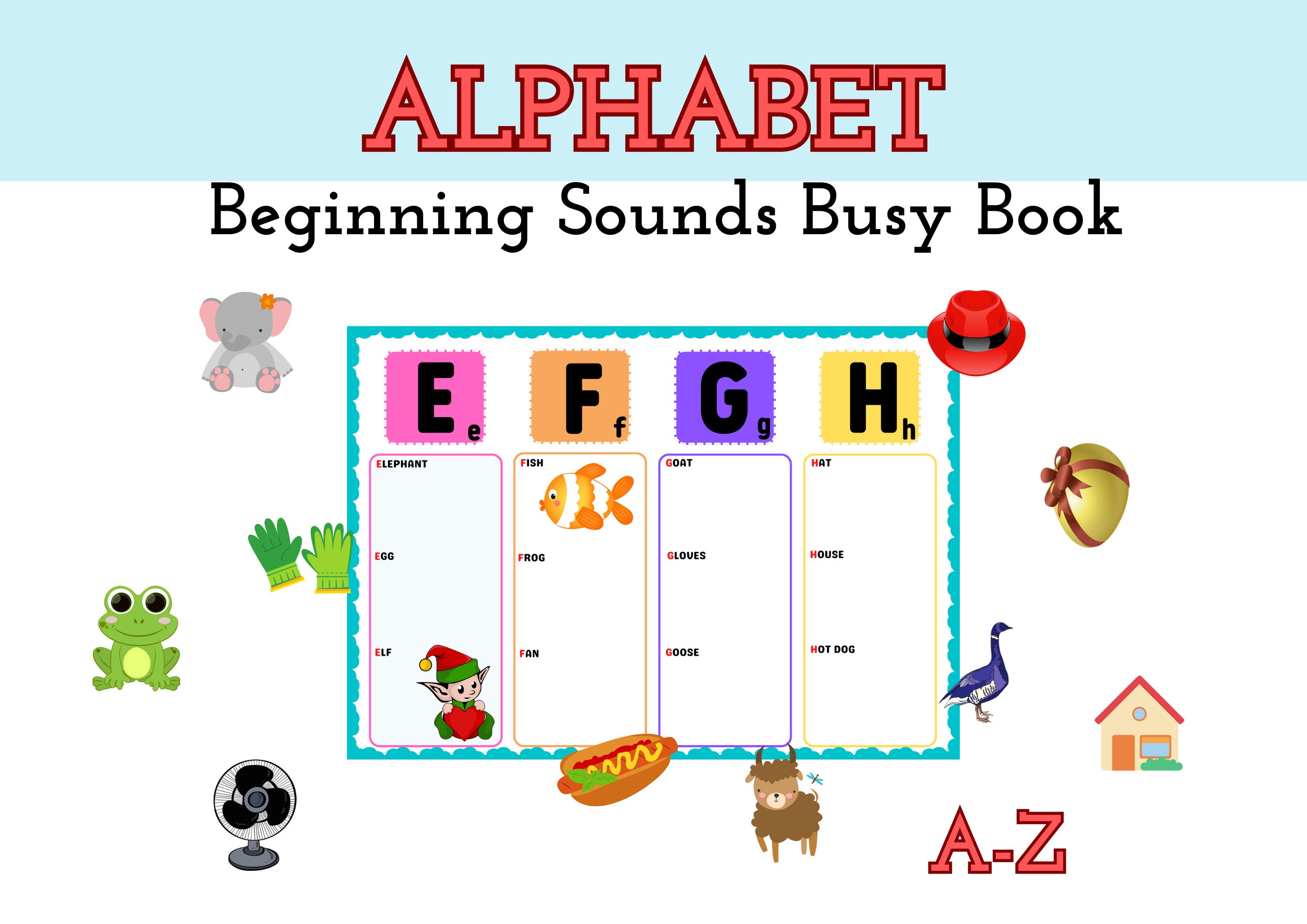 Beginning Sound Worksheet , Beginning Sounds Busy Book, Alphabet ...